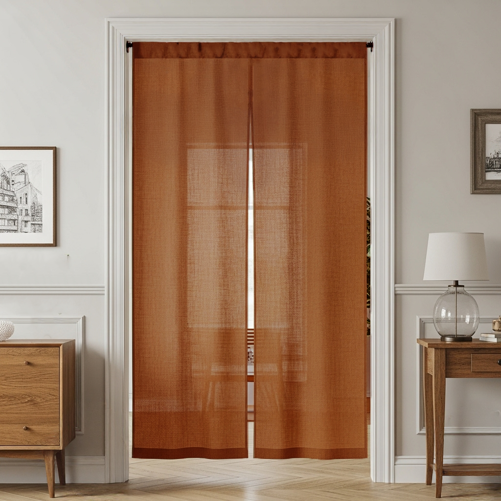 Terracotta Heavy Weight Linen Noren Curtain - Japanese Curtains - Noren ...