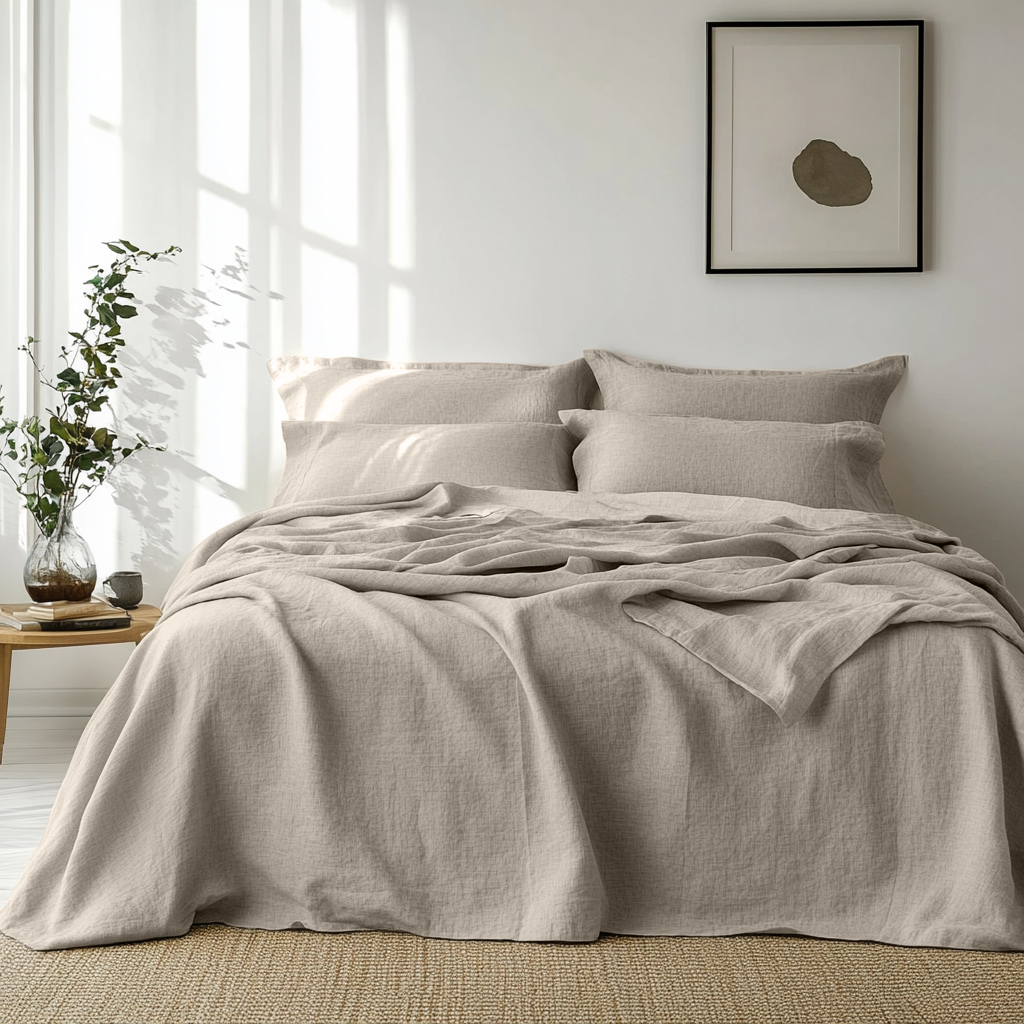 Natural Heavyweight Linen Flat Sheet – 100% European Linen – Single ...