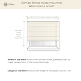 Blockout Linen Roman Blind - Darkening or Total Blockout - Custom Size