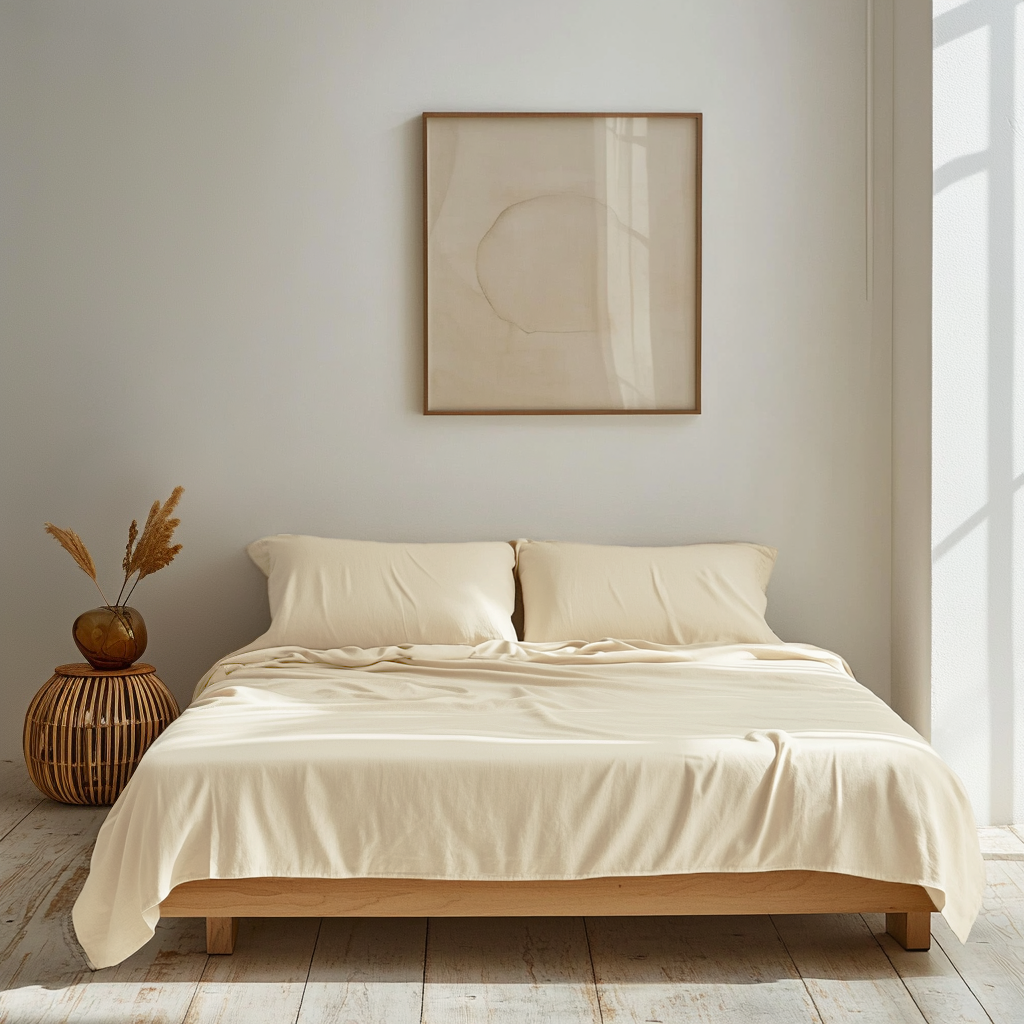 Cream Linen Flat Sheet – 100% European Linen – Single, Long Single ...