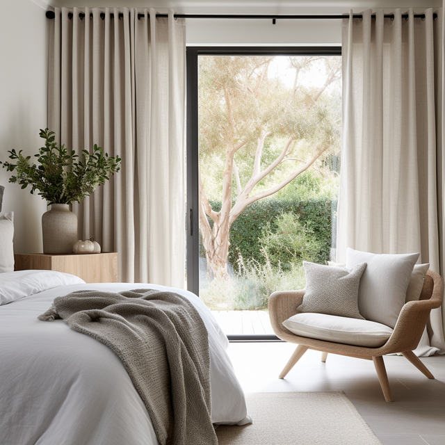 Bedroom Eyelet 100% Linen Curtain with Different Linings - Custom Sizes ...
