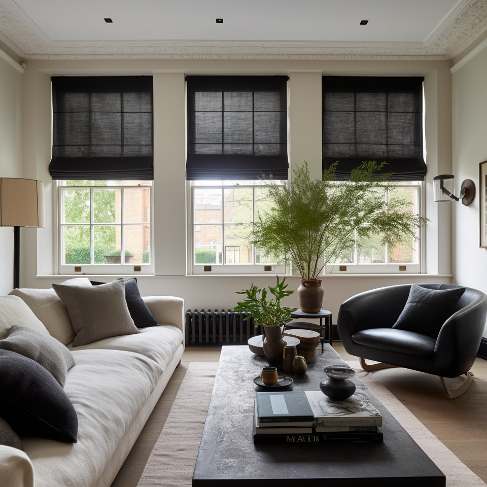 Linen Roman Blinds - 100% Natural - Custom Sizes & Colours