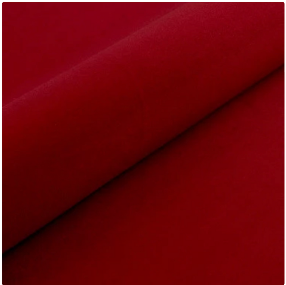 Classic Red Velvet S-Fold Curtain - Custom Length and Width