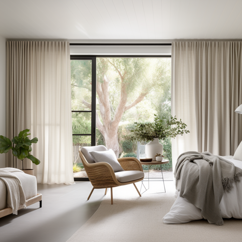 100% Linen Back Tab Curtains for Bedroom - Custom Width, Custom Length ...