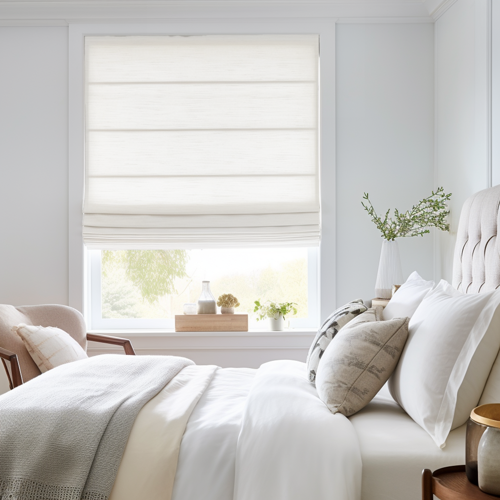 Blockout Linen Roman Blind - Darkening or Total Blockout - Custom Size