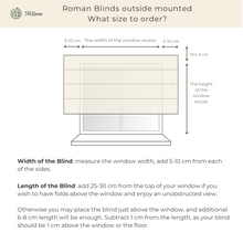 Blockout Linen Roman Blind - Darkening or Total Blockout - Custom Size