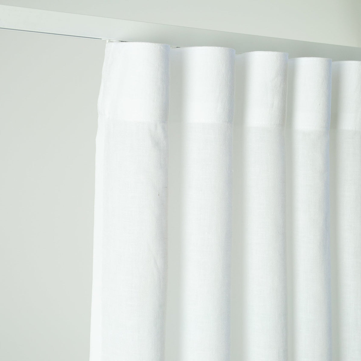 On Sale Set of 2 Linen Curtain for S-fold or S-wave Track System - Whi ...