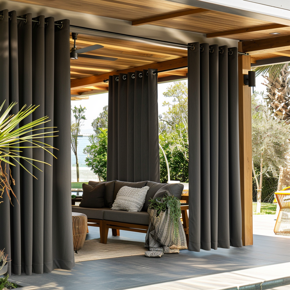Outdoor Curtains for Patio - Waterproof & Sheer - For Pergola, Gazebo