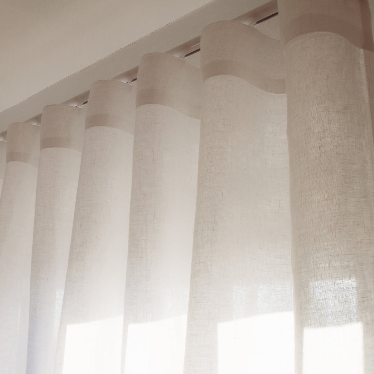 Wavefold Linen Curtain - Unlined, Privacy Lined or Block Out - 280 cm ...
