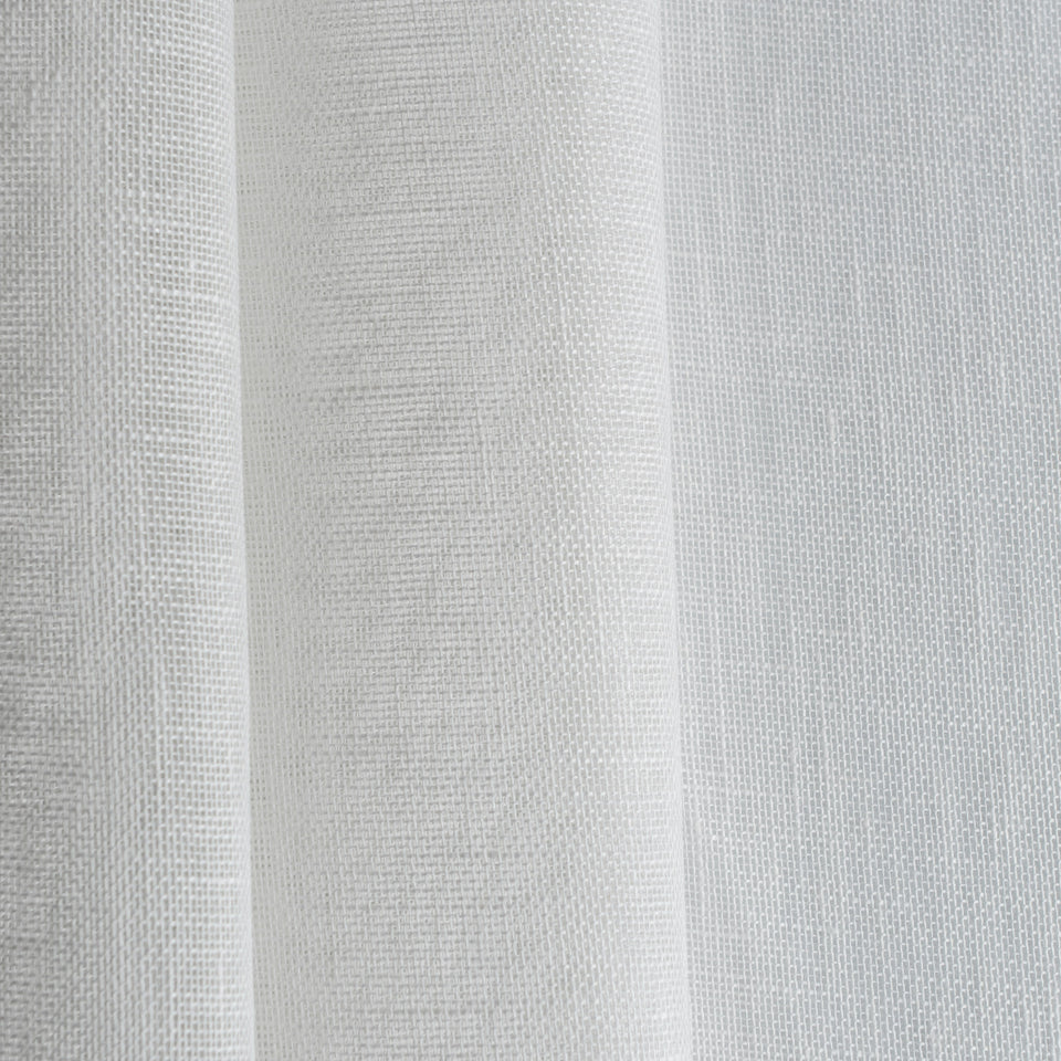 100% Linen Sheer Curtain - White, Off-White - Eyelet Top